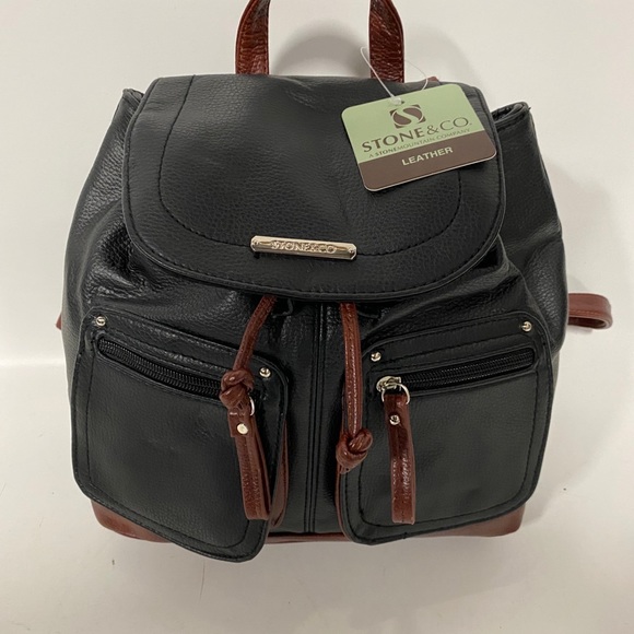 Stone & Co. | Bags | Stone Mountain Co Talia Leather Backpack Blktan ...